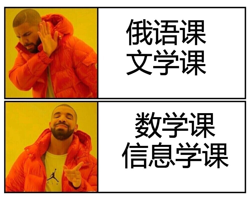 Мем 俄语课文学课 数学课信息学课 №364993