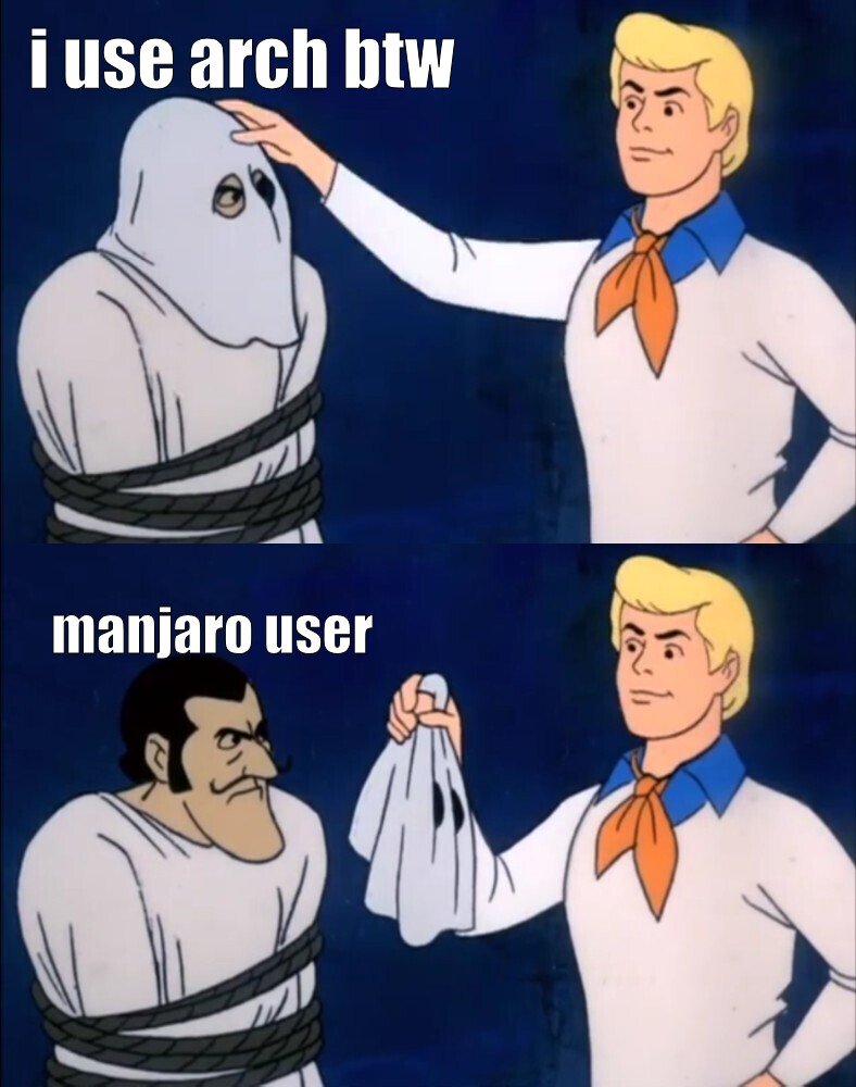 Мем I use arch btw manjaro user №364395