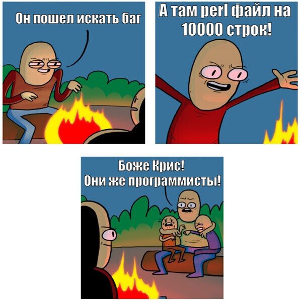 Мем Он пошел искать баг а там perl файл на 10000 строк! №258911