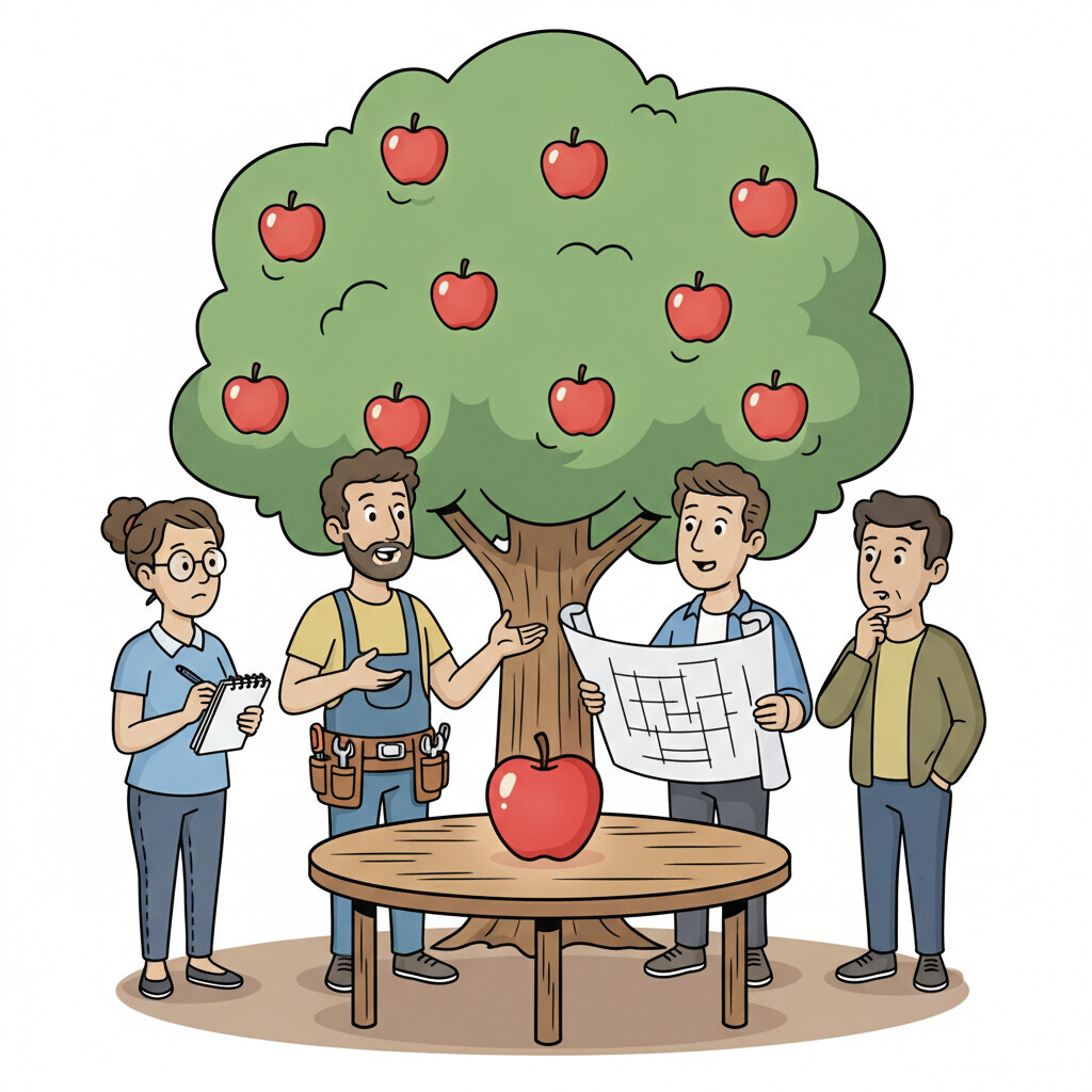 Создать мем «orchard cartoon, animated fruit tree» онлайн