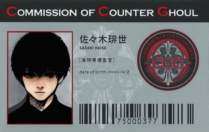 Создать мем «ccg токийский гуль, commission of counter ghoul card» онлайн